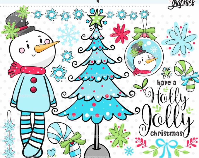 Christmas Clipart Snowman Clipart COMMERCIAL USE Clipart - Etsy