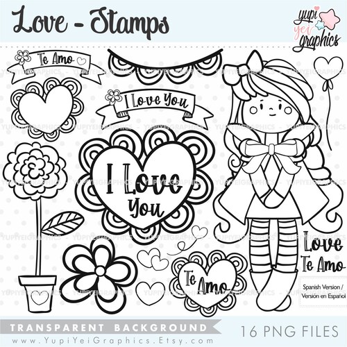 Valentines Clipart Love Clipart Planner Clipart Love | Etsy