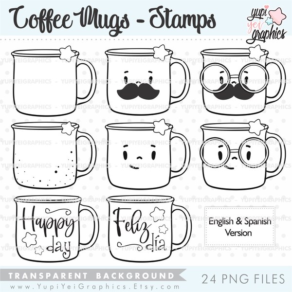 Coffee Cup Stamp - Etsy