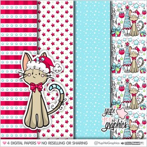 Christmas Digital Papers, Christmas Pattern, COMMERCIAL USE, Cat ...