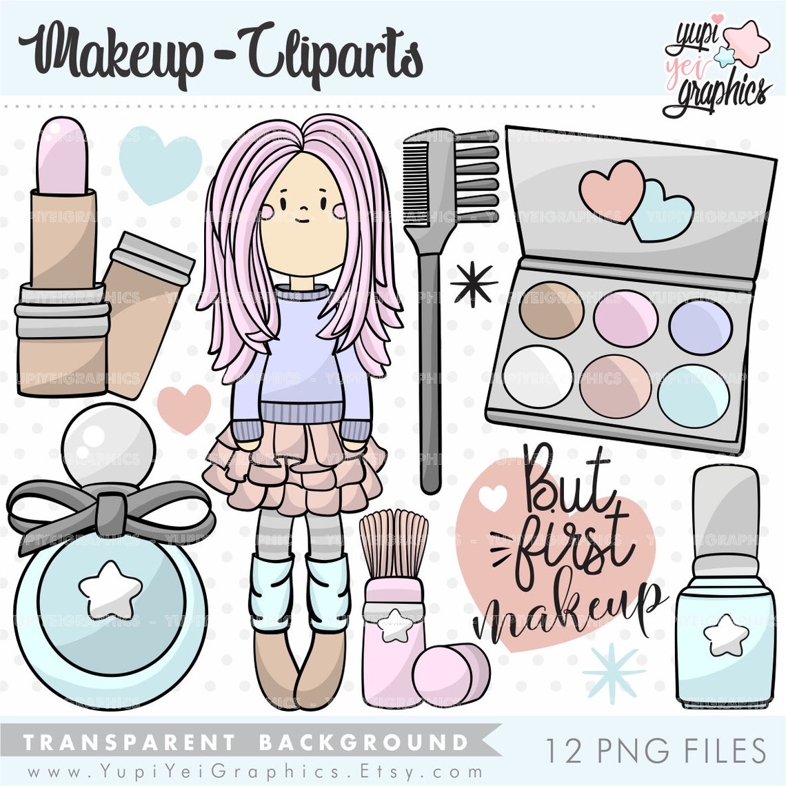 Makeup Clipart Makeup Graphics COMMERCIAL USE Beauty | Etsy