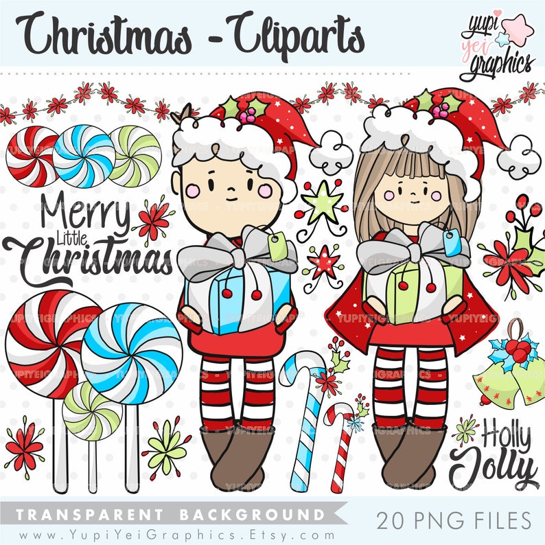 Christmas Clipart Christmas Graphics COMMERCIAL USE Clip | Etsy