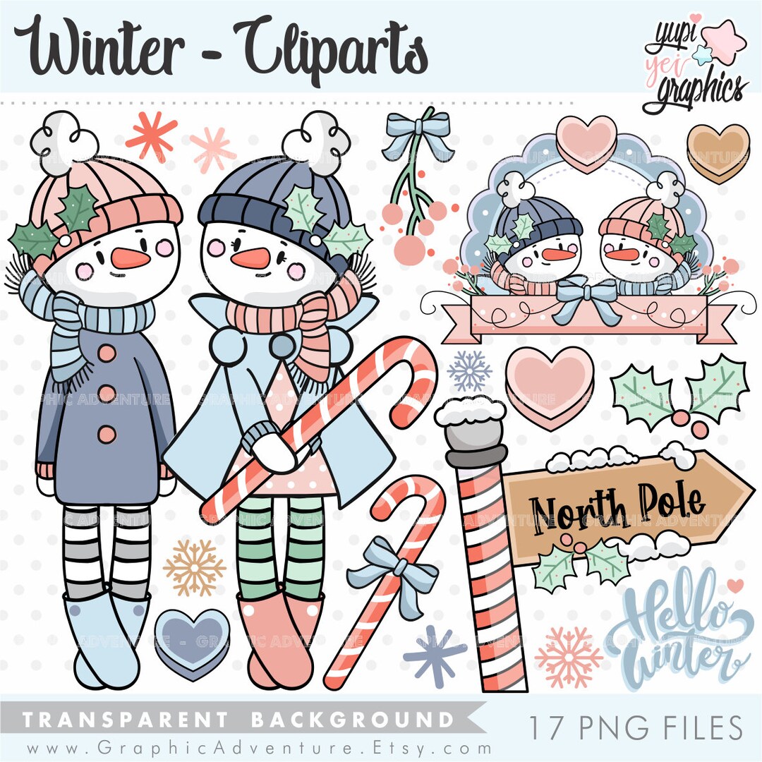 Snowman Clipart, Winter Clipart, COMMERCIAL USE, Christmas Clipart ...