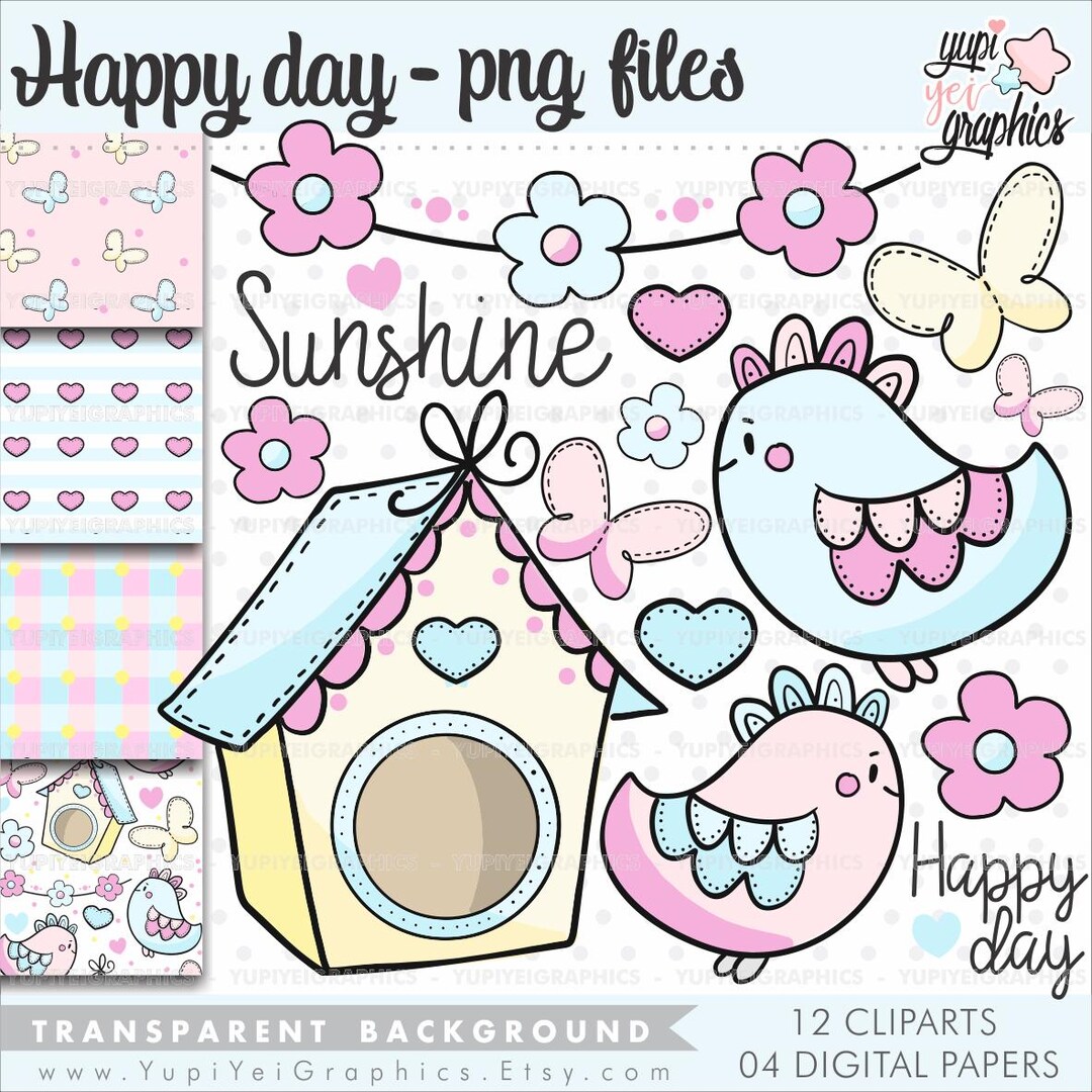 Bird Clipart, Bird Graphics, COMMERCIAL USE, Spring Clipart, Spring ...