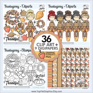 Autumn Clipart, Thanksgiving Clipart, COMMERCIAL USE, Thanksgiving Clip ...