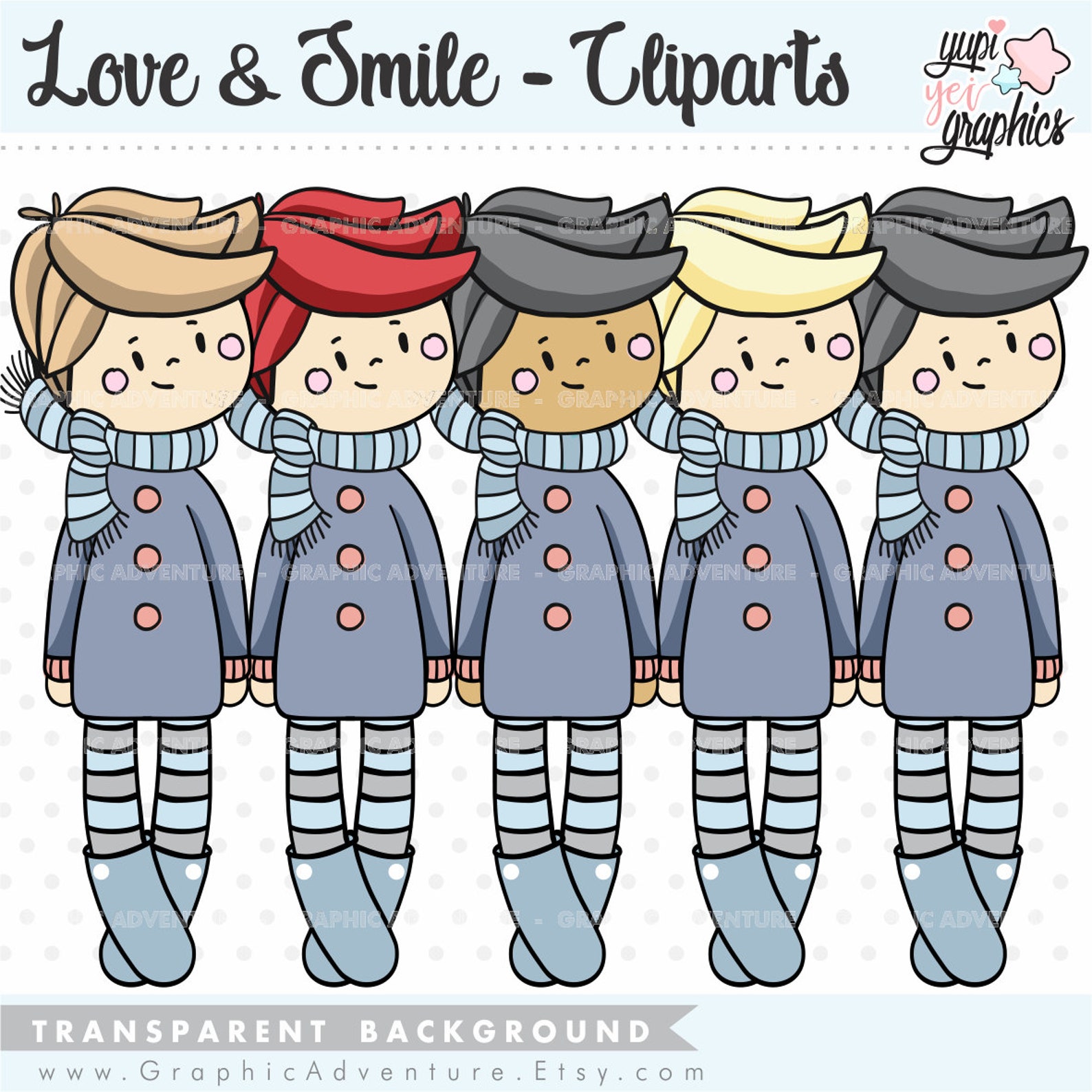 Valentine's Day Clipart Love Clipart COMMERCIAL USE - Etsy