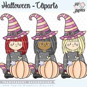 Halloween Clipart Halloween Graphics Witch Clipart - Etsy