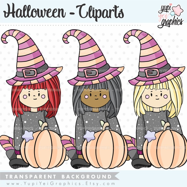 Halloween Clipart Halloween Graphics Witch Clipart | Etsy