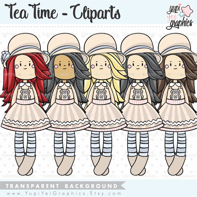 Tea Time Clipart Tea Clipart COMMERCIAL USE Tea Pot | Etsy
