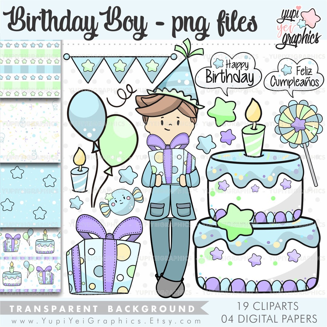 Birthday Clipart, Happy Birthday Clipart, COMMERCIAL USE, Birthday Cake ...