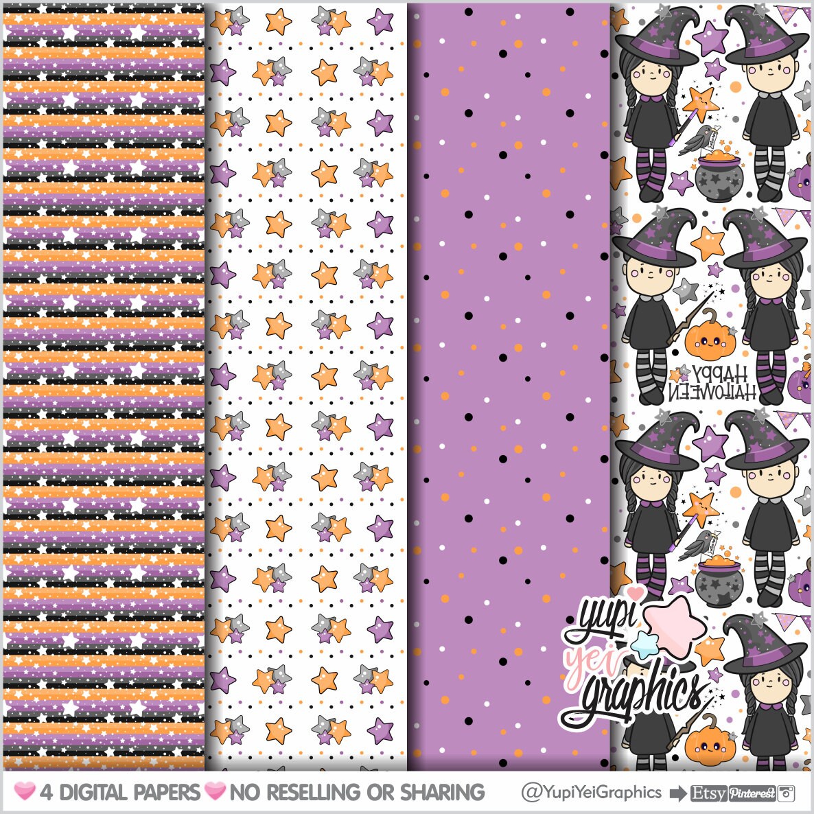 Halloween Clipart Halloween Graphics COMMERCIAL USE Witch - Etsy