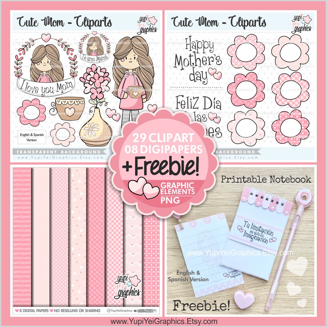 Mother's Day Clipart, Mother Clipart, Mom Clipart, COMMERCIAL USE ...