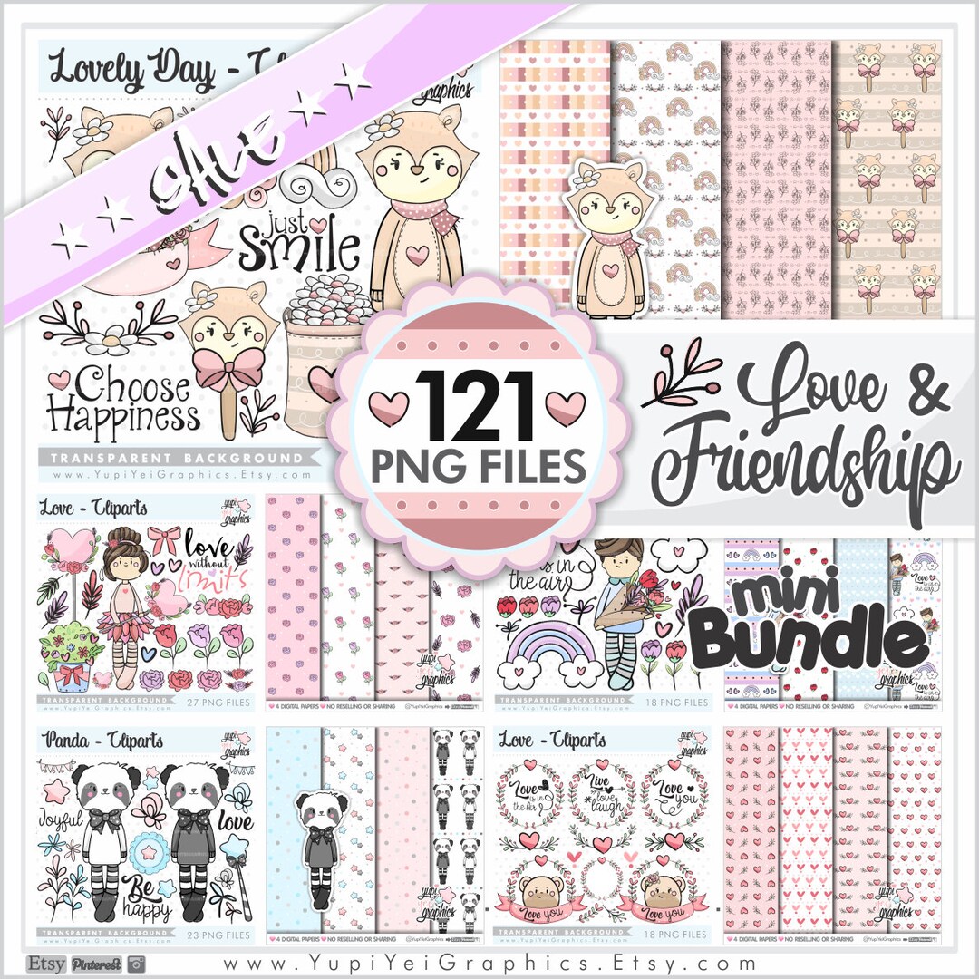 Love Clipart, Bundle Clipart, Bundle Graphics, Bundle PNG, Valentine's ...