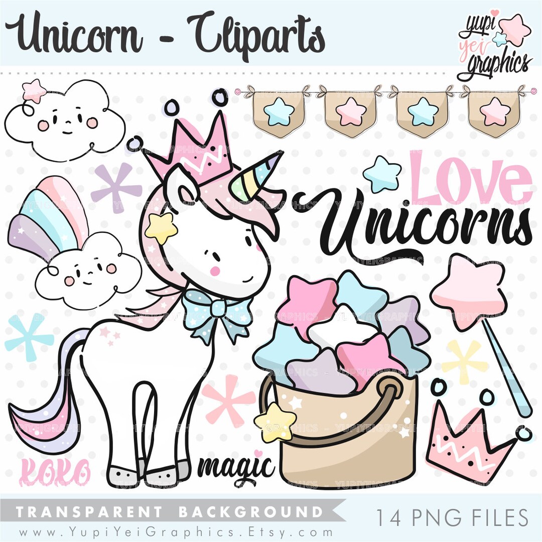 Unicorn Clip Art Unicorn Graphics COMMERCIAL USE Unicorn - Etsy