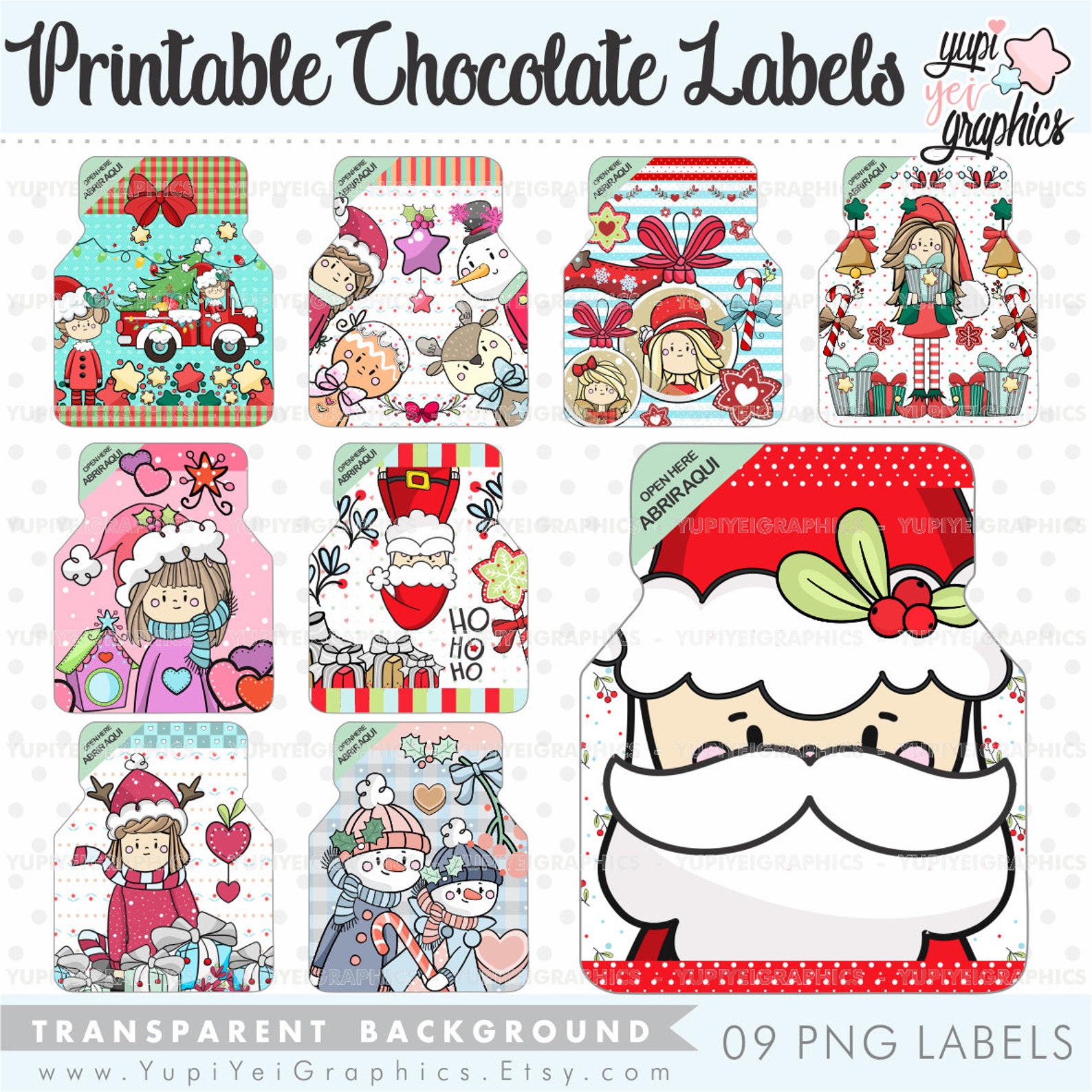 Christmas Chocolate Labels PNG Chocolate Labels Png - Etsy