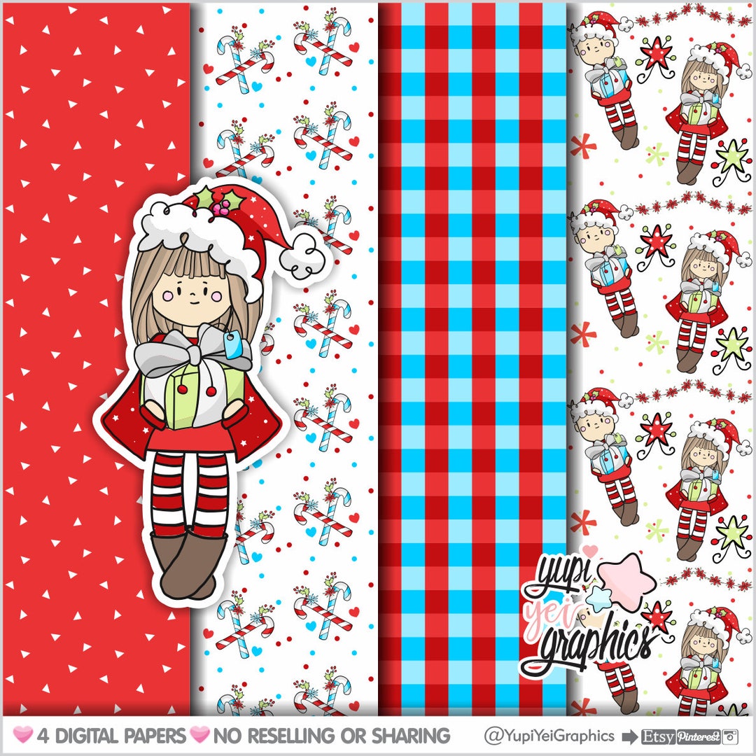 Christmas Digital Paper, Christmas Pattern, COMMERCIAL USE, Christmas ...