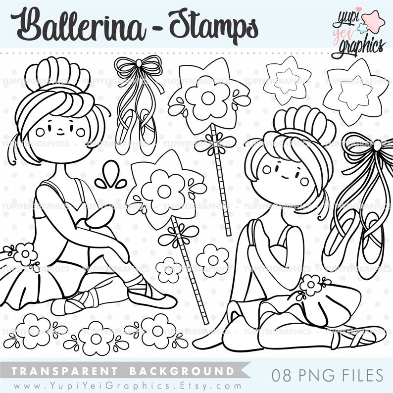 Ballerina Stamps Ballerina Digital Stamps COMMERCIAL USE - Etsy
