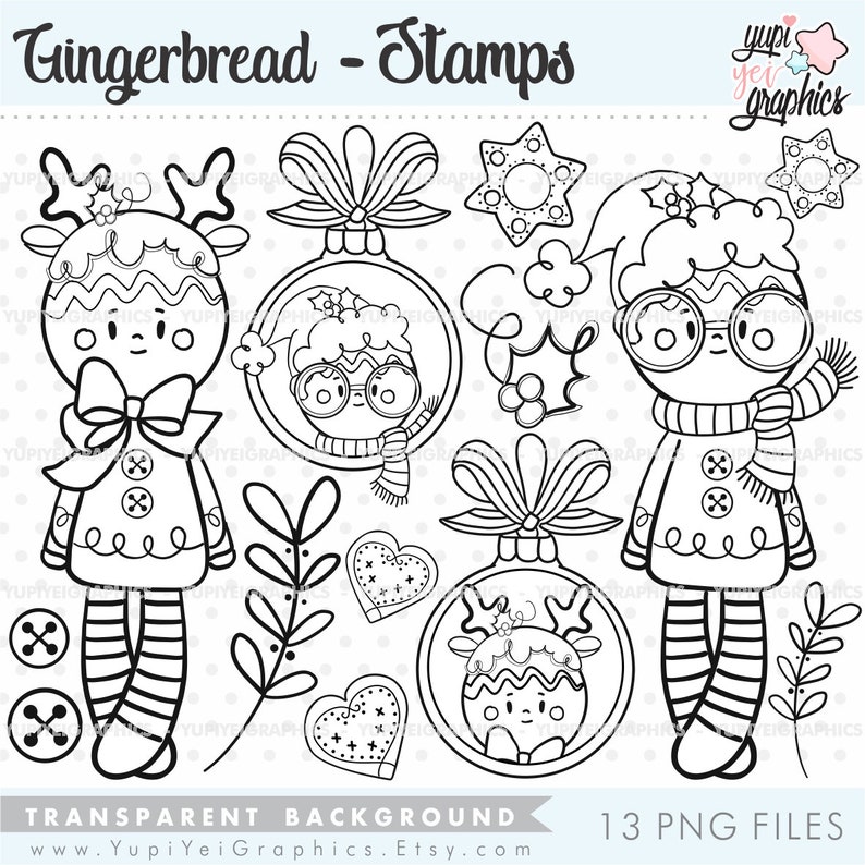 Gingerbread Stamps Gingerbread Man Stamps Christmas Stamps - Etsy