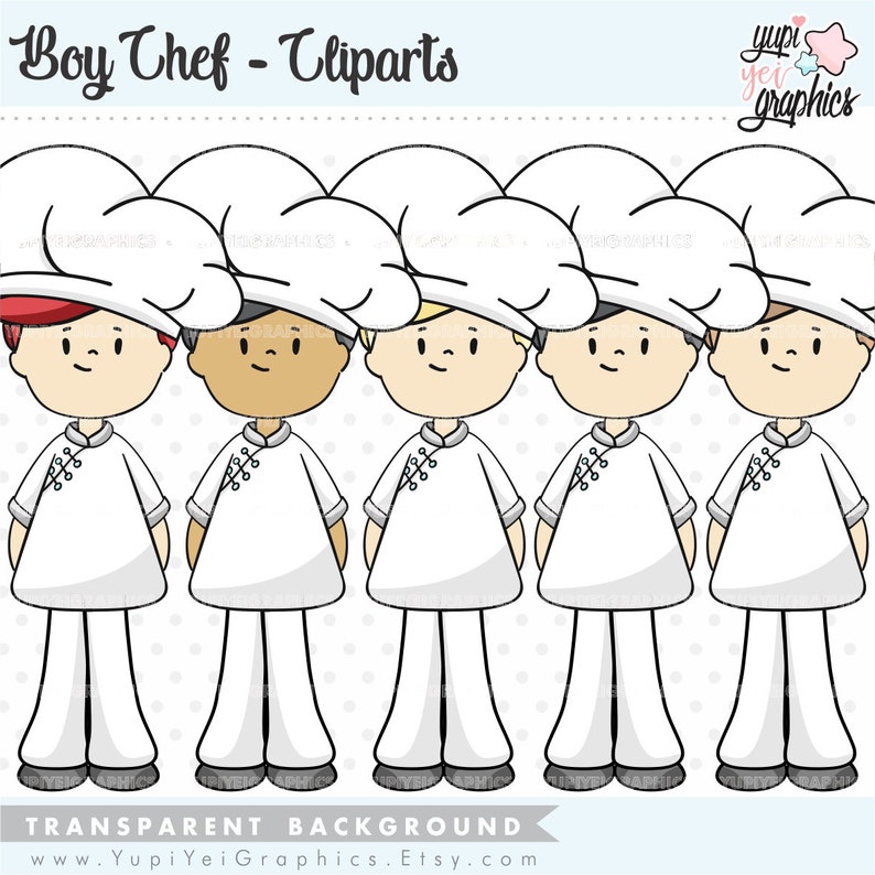 Chef Clipart Chef Boy Clipart COMMERCIAL USE Kitchen | Etsy