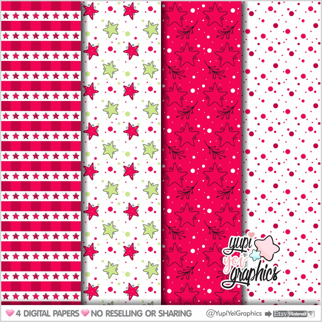 Christmas Digital Papers, Christmas Pattern, COMMERCIAL USE, Christmas ...