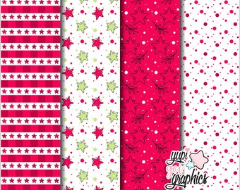 Christmas Digital Papers, Christmas Patterns, COMMERCIAL USE, Christmas ...