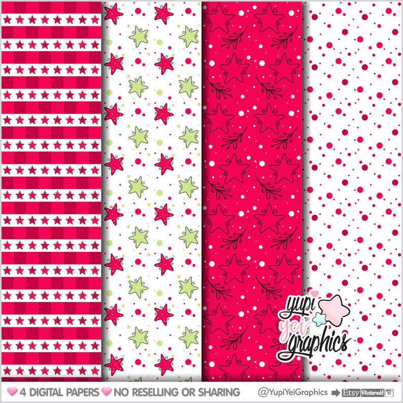 Christmas Digital Papers Christmas Pattern COMMERCIAL USE - Etsy