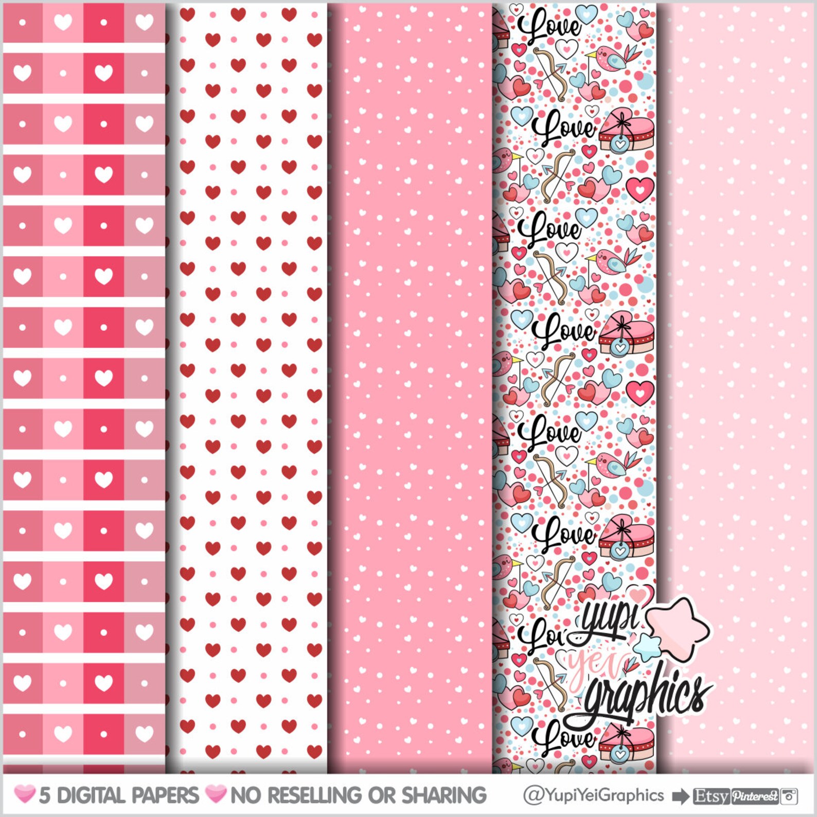 Love Clipart Love Graphics COMMERCIAL USE Valentine's - Etsy