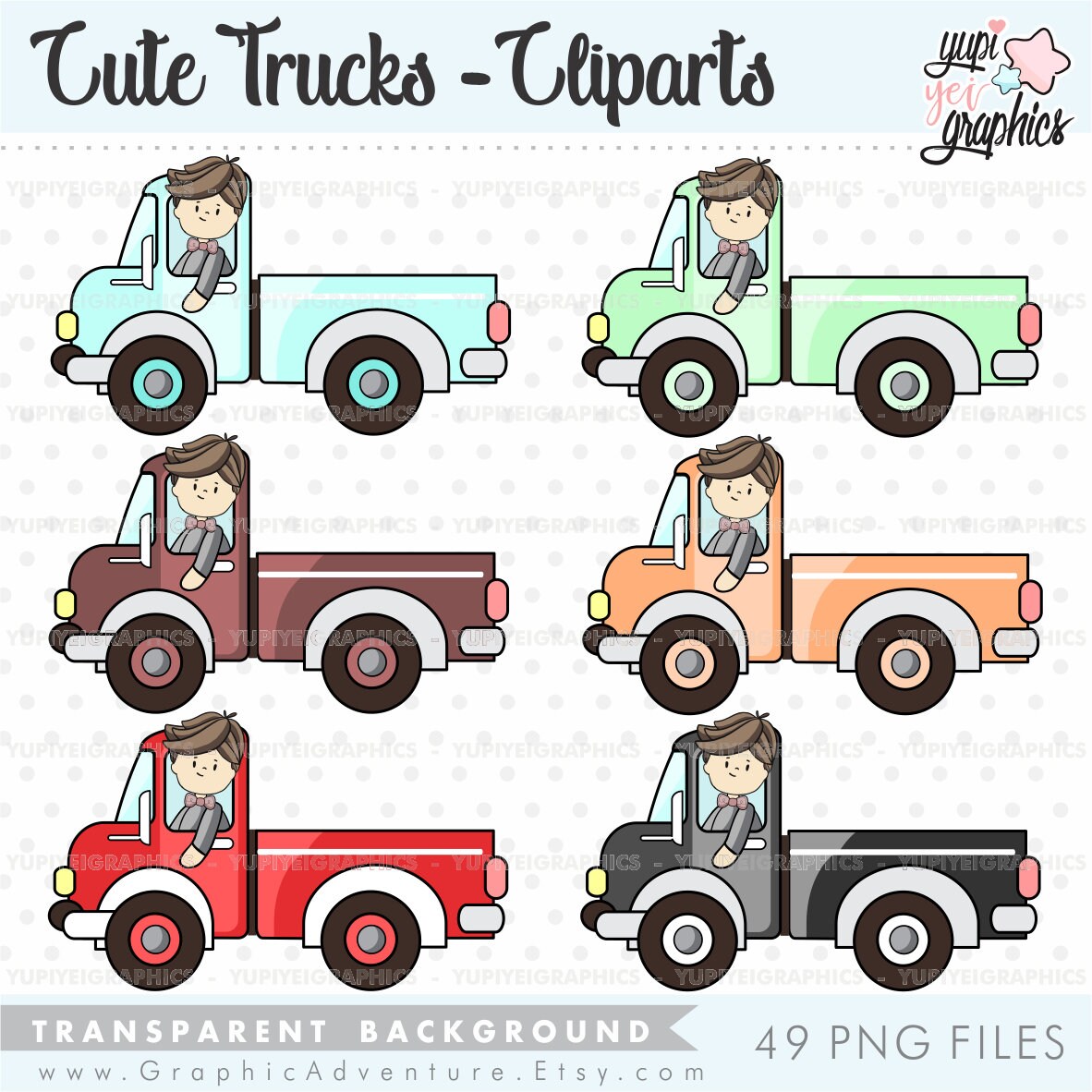 Truck Clip Art Truck Clipart COMMERCIAL USE Truck Graphics - Etsy