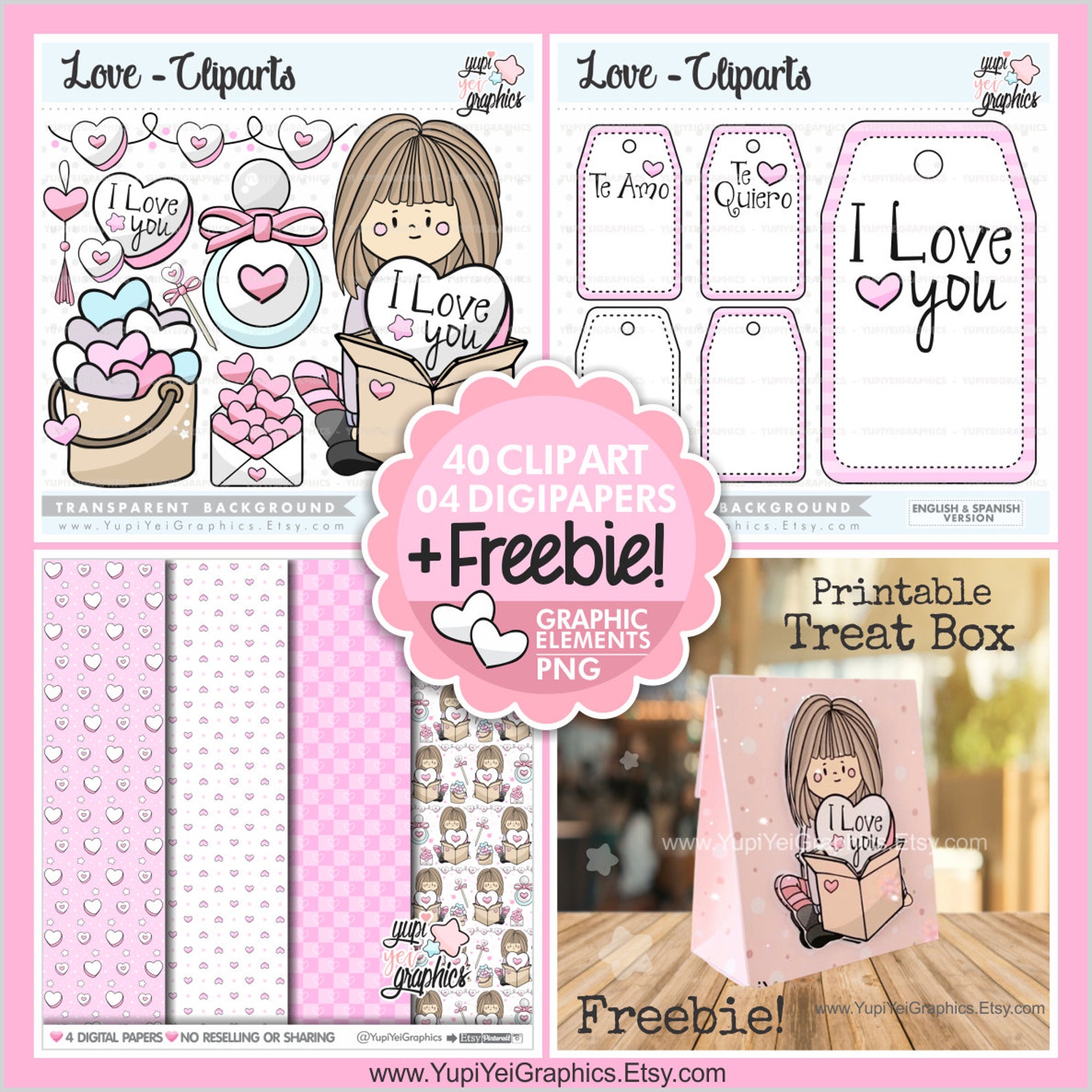 Love Clip Art Love Graphics Valentine's Day Clipart - Etsy