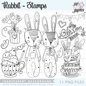 Bunny Clipart, Rabbit Clipart, COMMERCIAL USE, Love Clipart, Bunnies ...