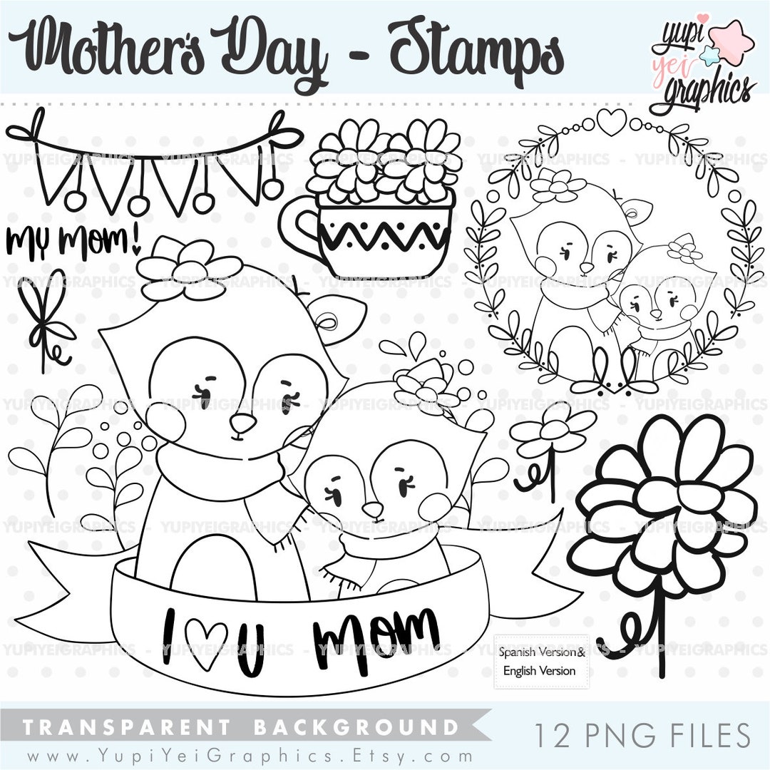 Mothers Day Stamps Mom Stamps COMMERCIAL USE Mother's - Etsy