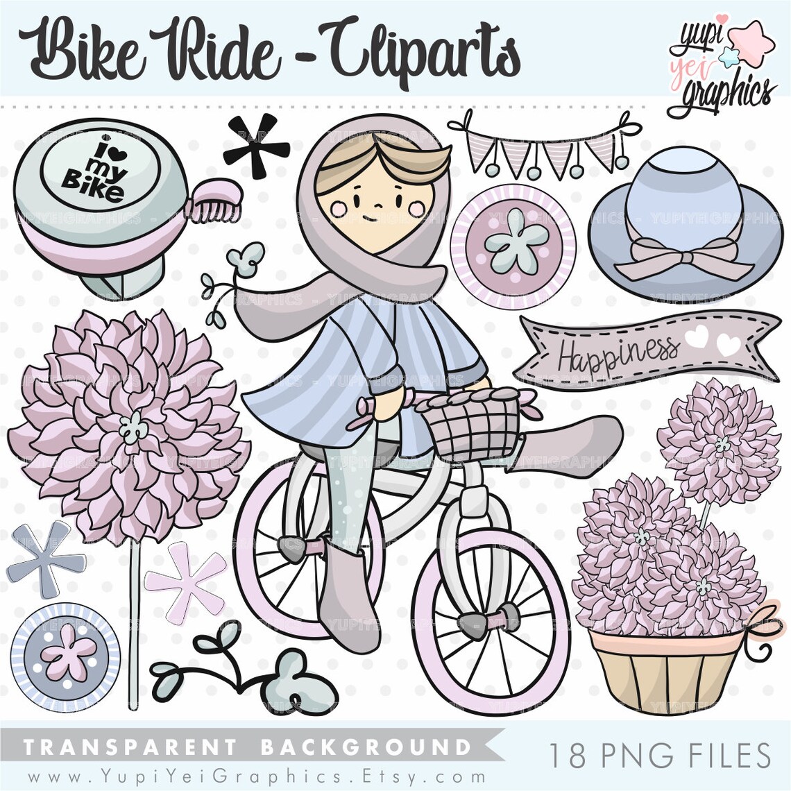 Spring Clipart Bicycle Clipart Bicycle Graphics Ride - Etsy