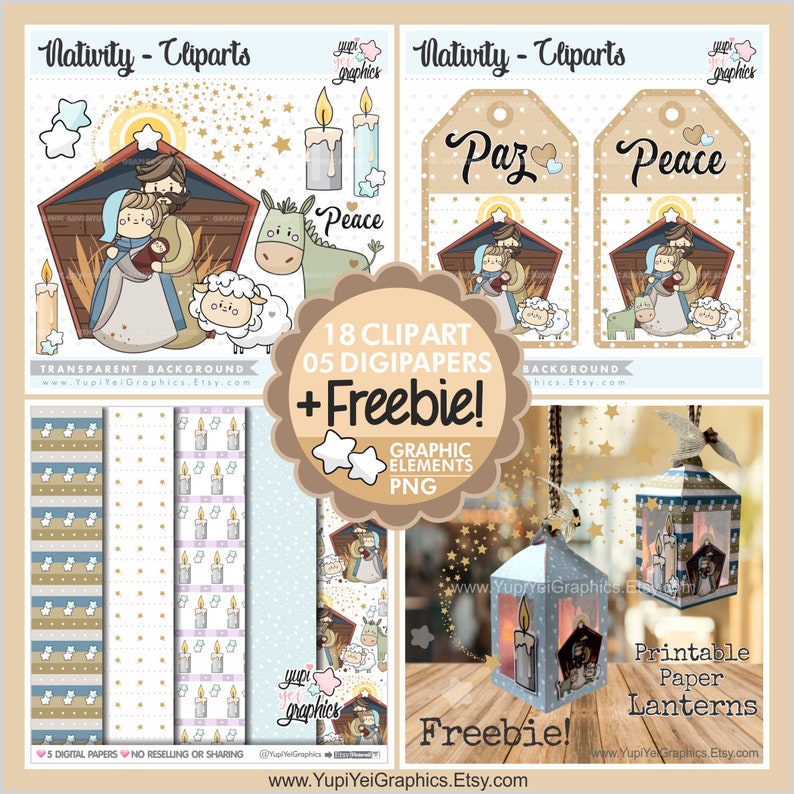 Nativity Clipart Nativity Graphics COMMERCIAL USE Christmas - Etsy