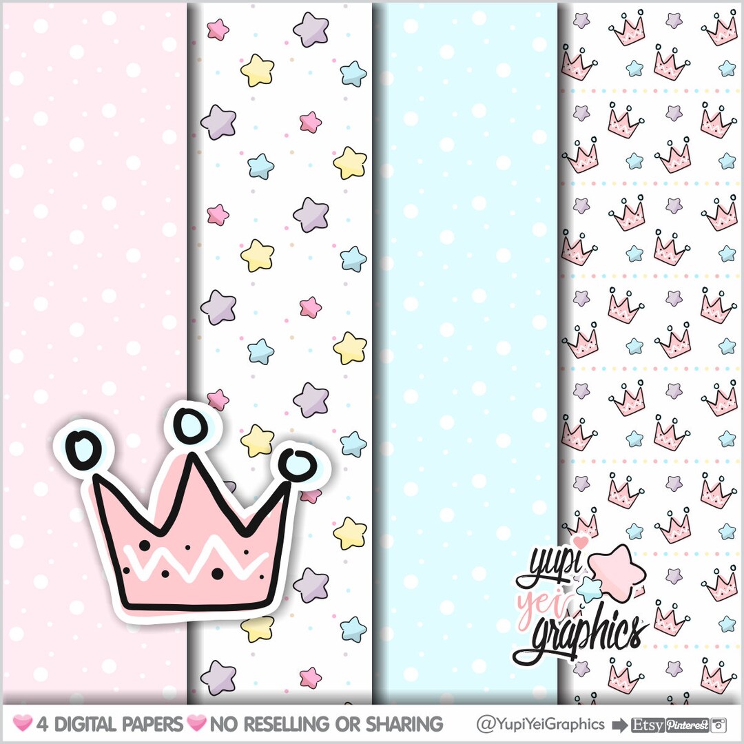 Crown Digital Paper Crown Pattern COMMERCIAL USE Digital - Etsy