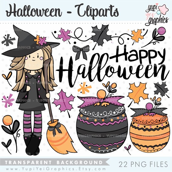 Witch Clip Art Halloween Clipart Halloween Graphics | Etsy