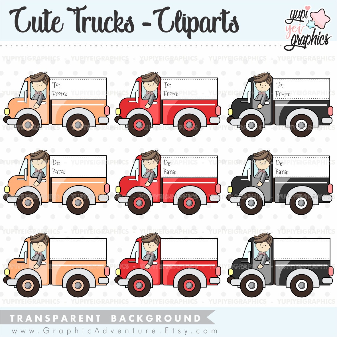 Truck Clip Art Truck Clipart COMMERCIAL USE Truck Graphics - Etsy