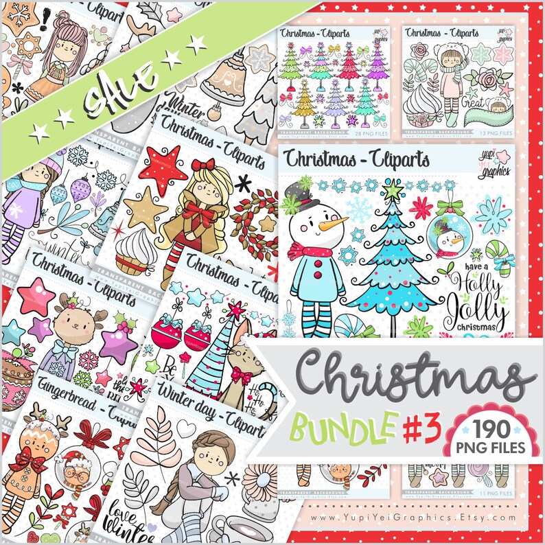 Christmas Clipart Bundle Christmas Bundle PNG Clipart | Etsy