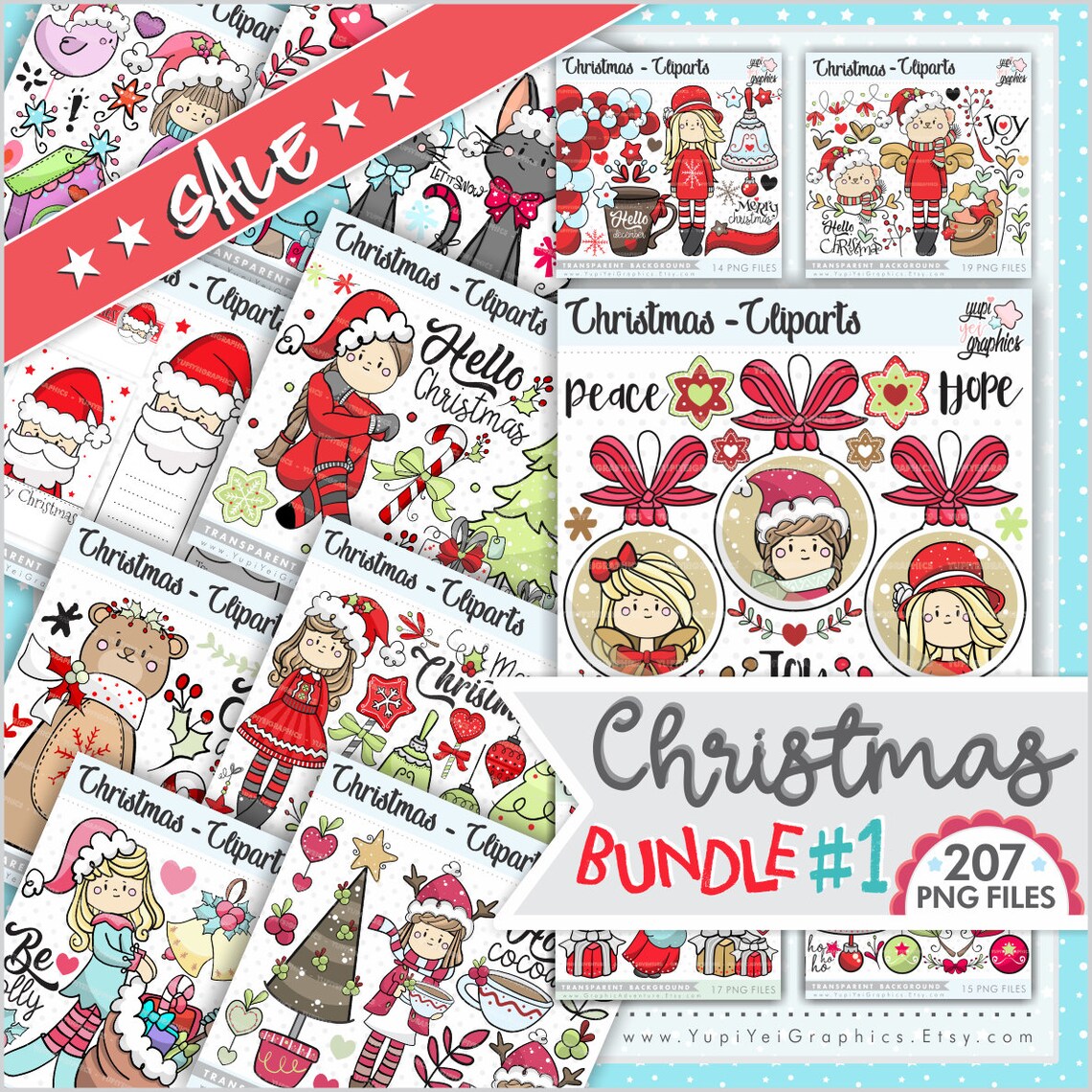 Christmas Clipart Bundle Bundle Clipart Clipart Bundle | Etsy