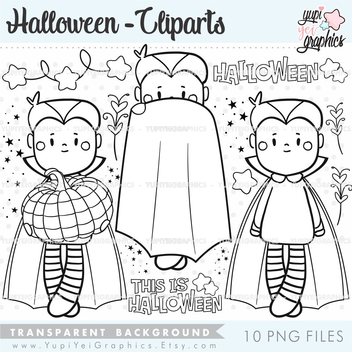 Halloween Stamps Halloween Digital Stamps COMMERCIAL USE - Etsy