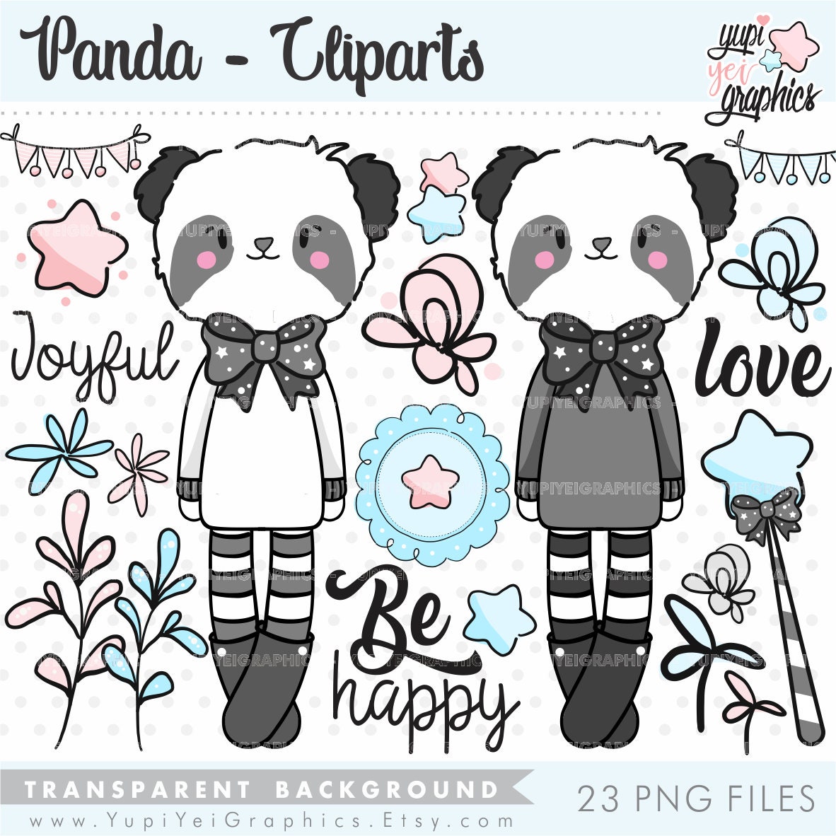 Panda Clipart Bear Clipart COMMERCIAL USE Panda Bear | Etsy