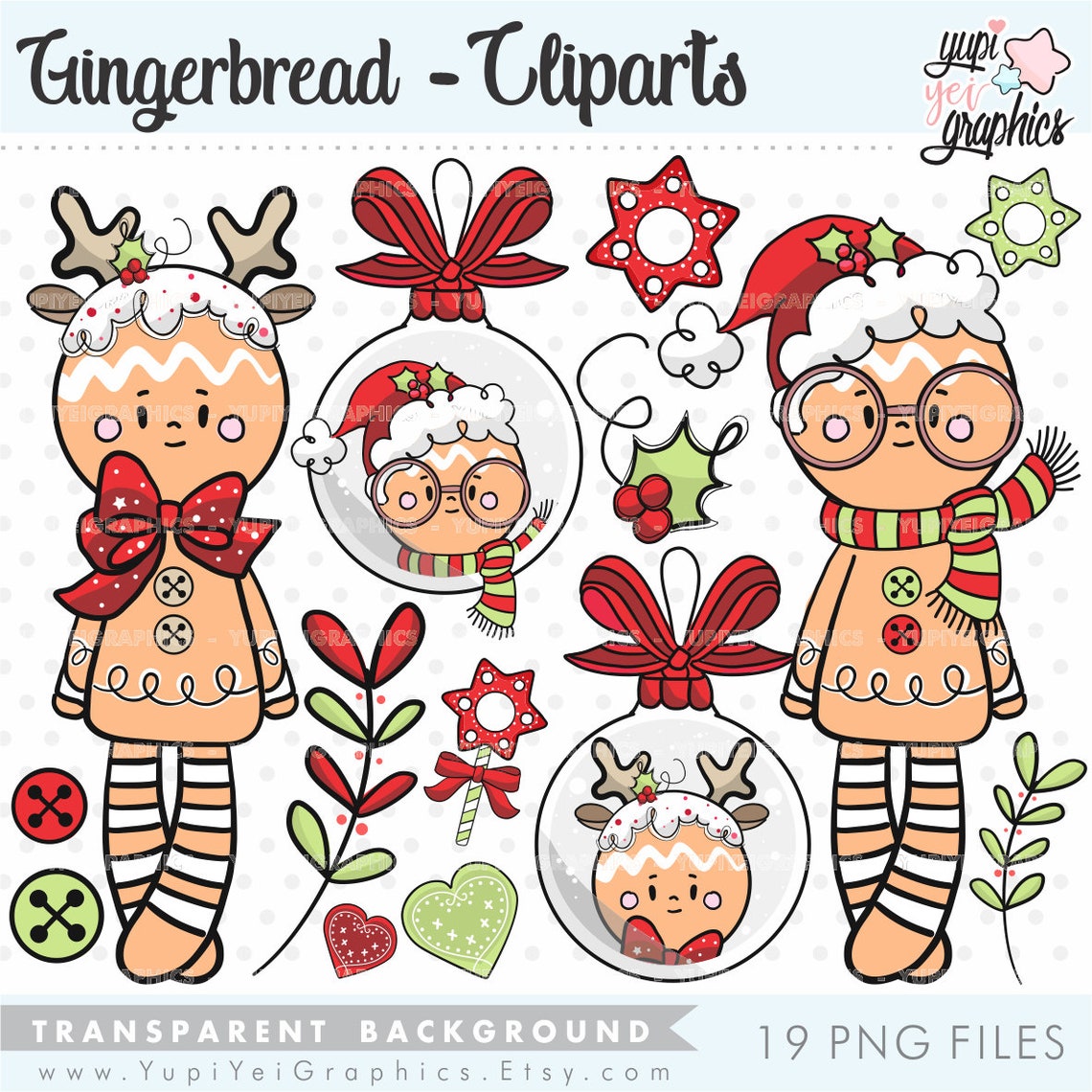 Gingerbread Clipart Christmas Clipart Gingerbread Graphics - Etsy