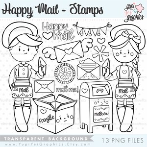 Happy Mail Clip Art, Happy Mail Clipart, COMMERCIAL USE, Happy Mail ...