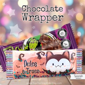 Halloween Candy Bar Wrapper, Chocolate Bar Wrapper, Halloween Chocolate ...