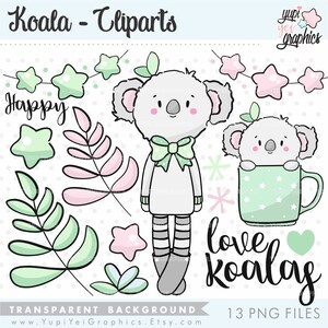 Koala Clipart, Koala Graphic, COMMERCIAL USE, Koala Clip Art, Koala ...