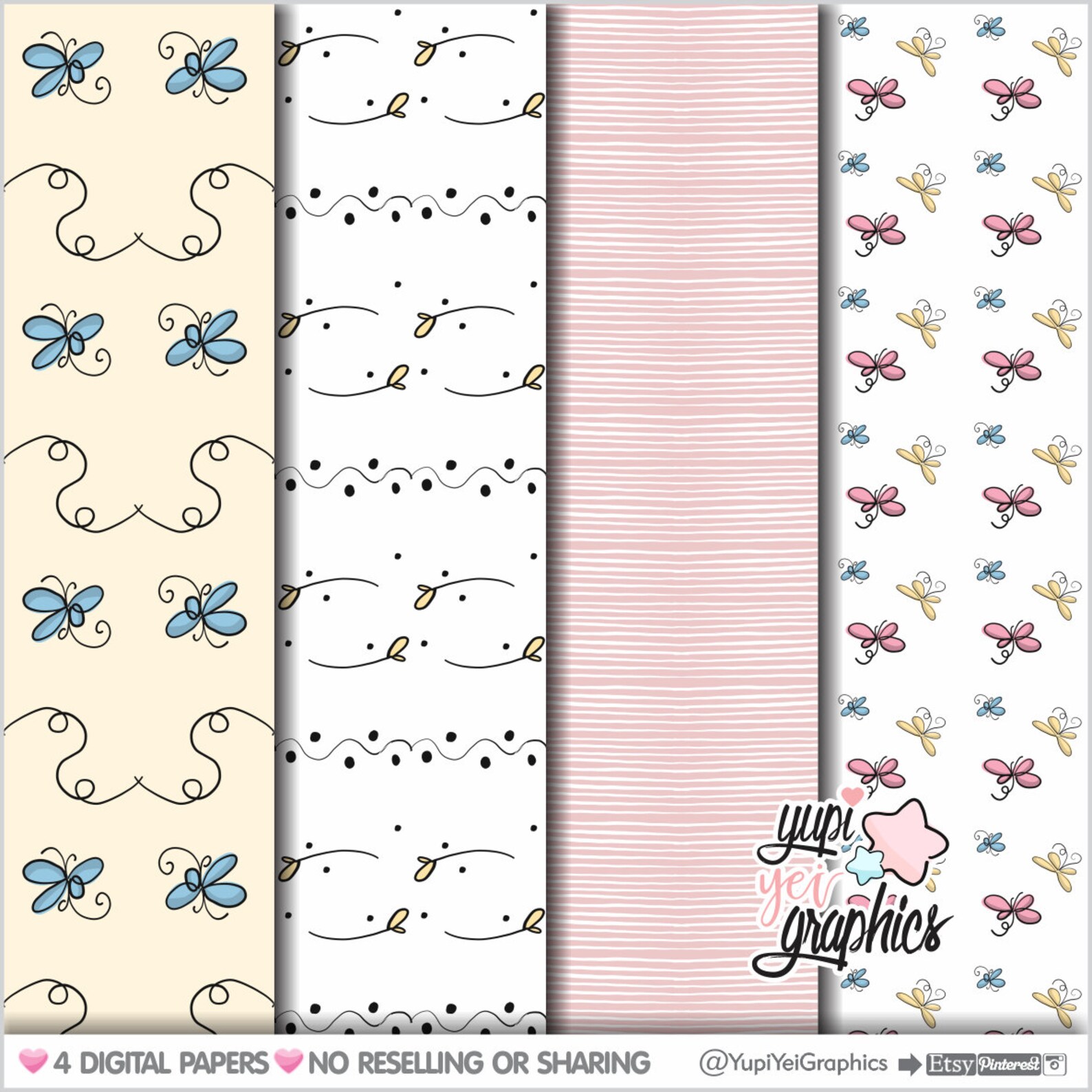 Digital Papers Pack Printable Papers COMMERCIAL USE Floral - Etsy