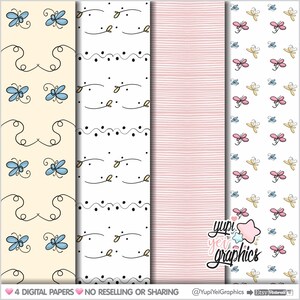Digital Papers Pack, Printable Papers, COMMERCIAL USE, Floral Digital ...