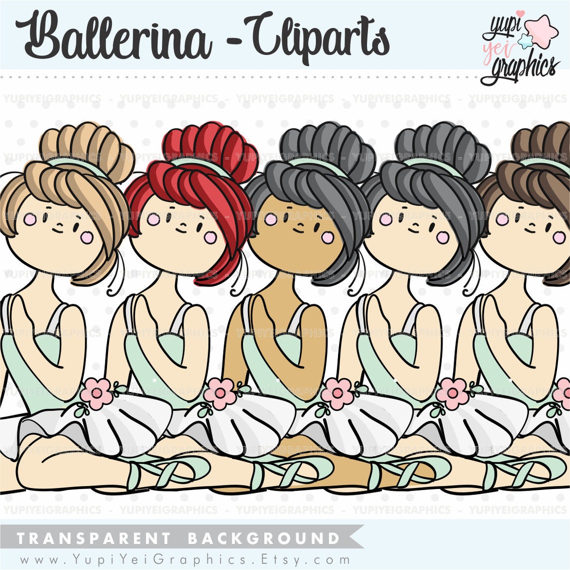Ballerina Clipart Ballerina Graphics COMMERCIAL USE Ballet - Etsy