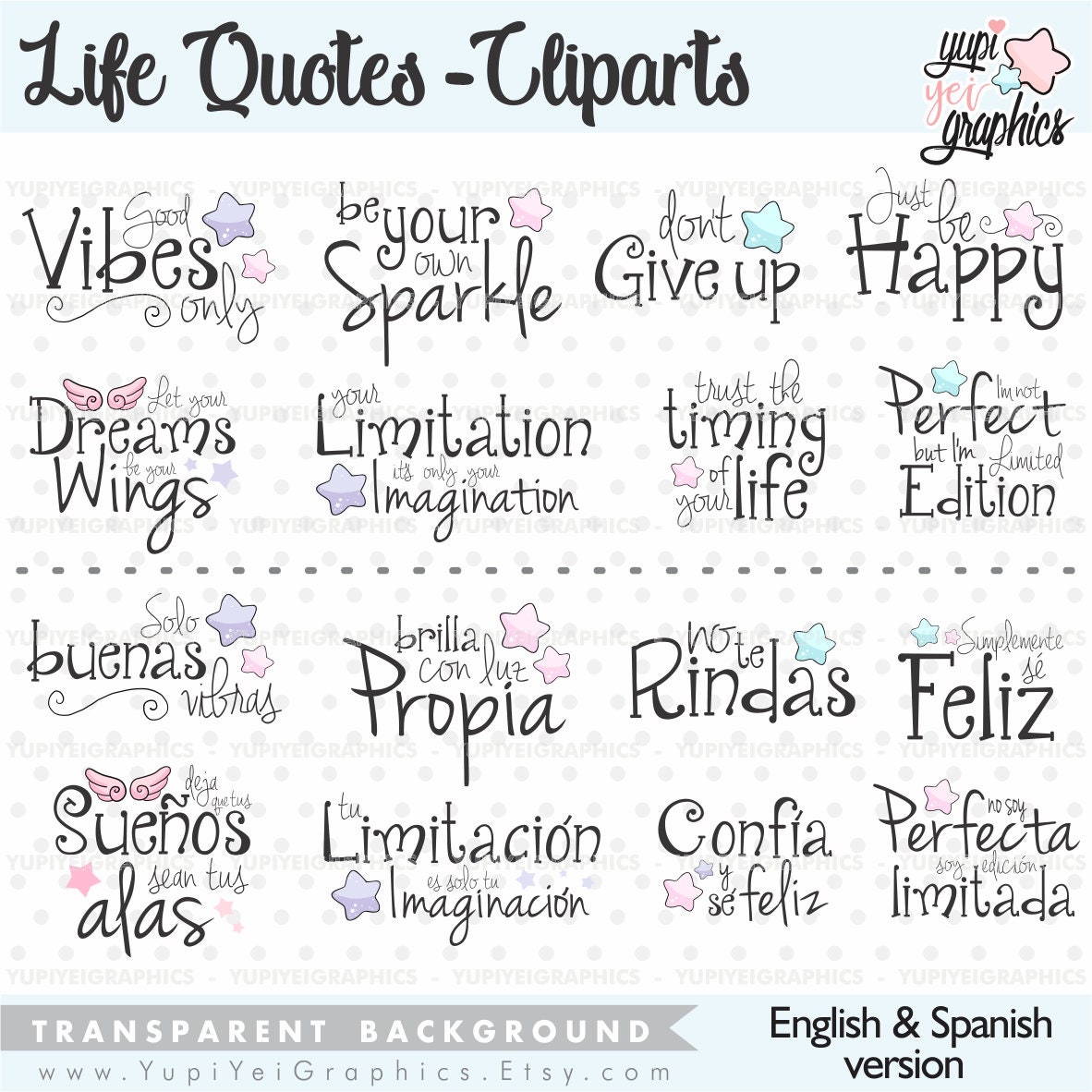 Motivational Quotes Life Quotes Badges Clip Art COMMERCIAL - Etsy