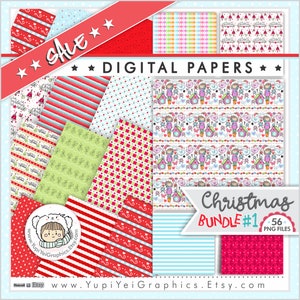 Christmas Digital Papers Bundle, Bundle Digital Papers, Patterns Bundle ...