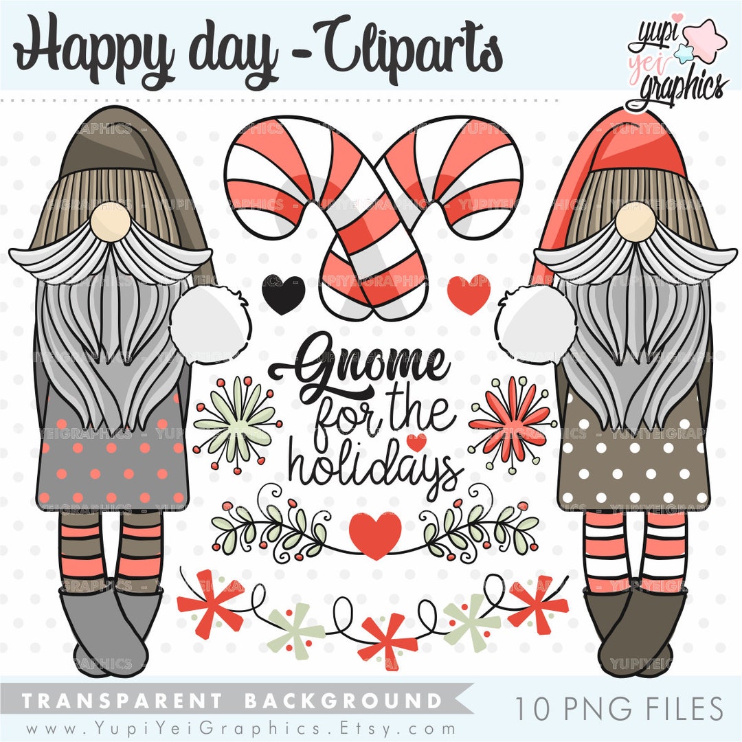 Christmas Gnomes Clipart, Christmas Clipart, Gnome Clipart, COMMERCIAL ...
